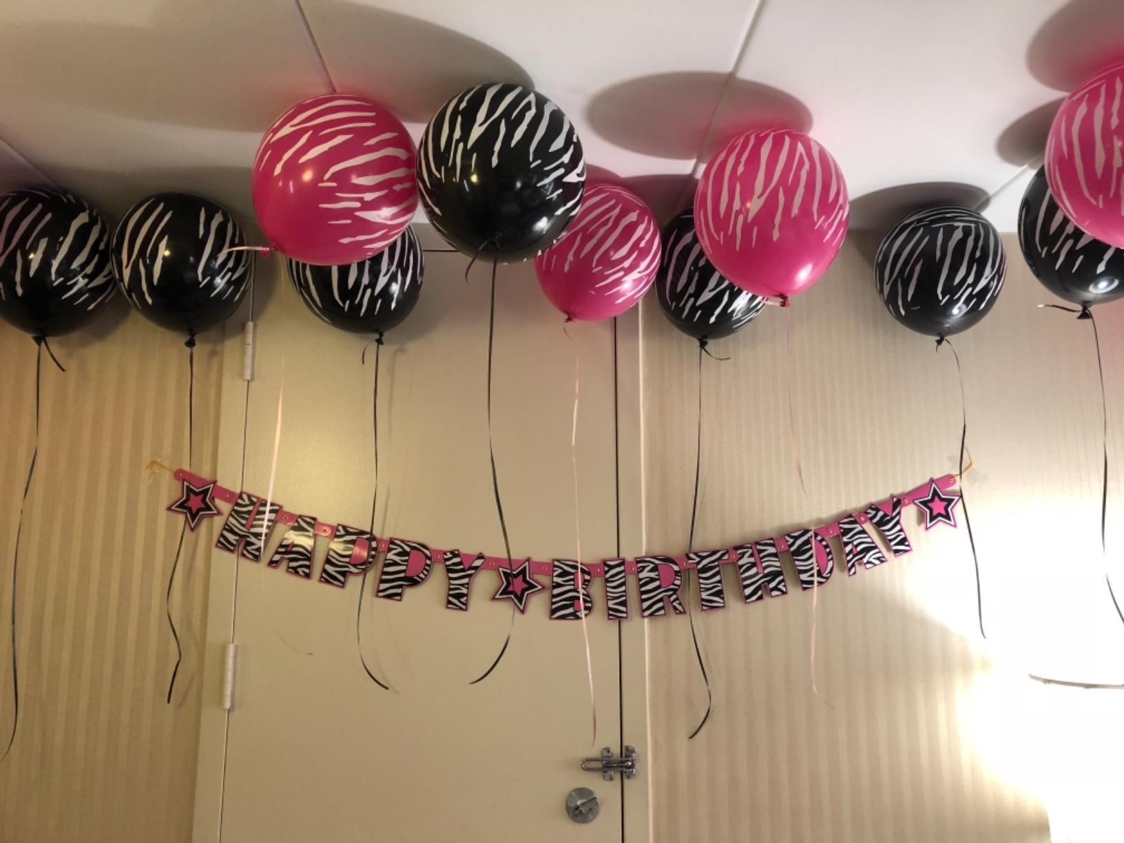 $2/mo - Finance 5.24ft Zebra Print Happy Birthday Banner | Buy Now, Pay ...