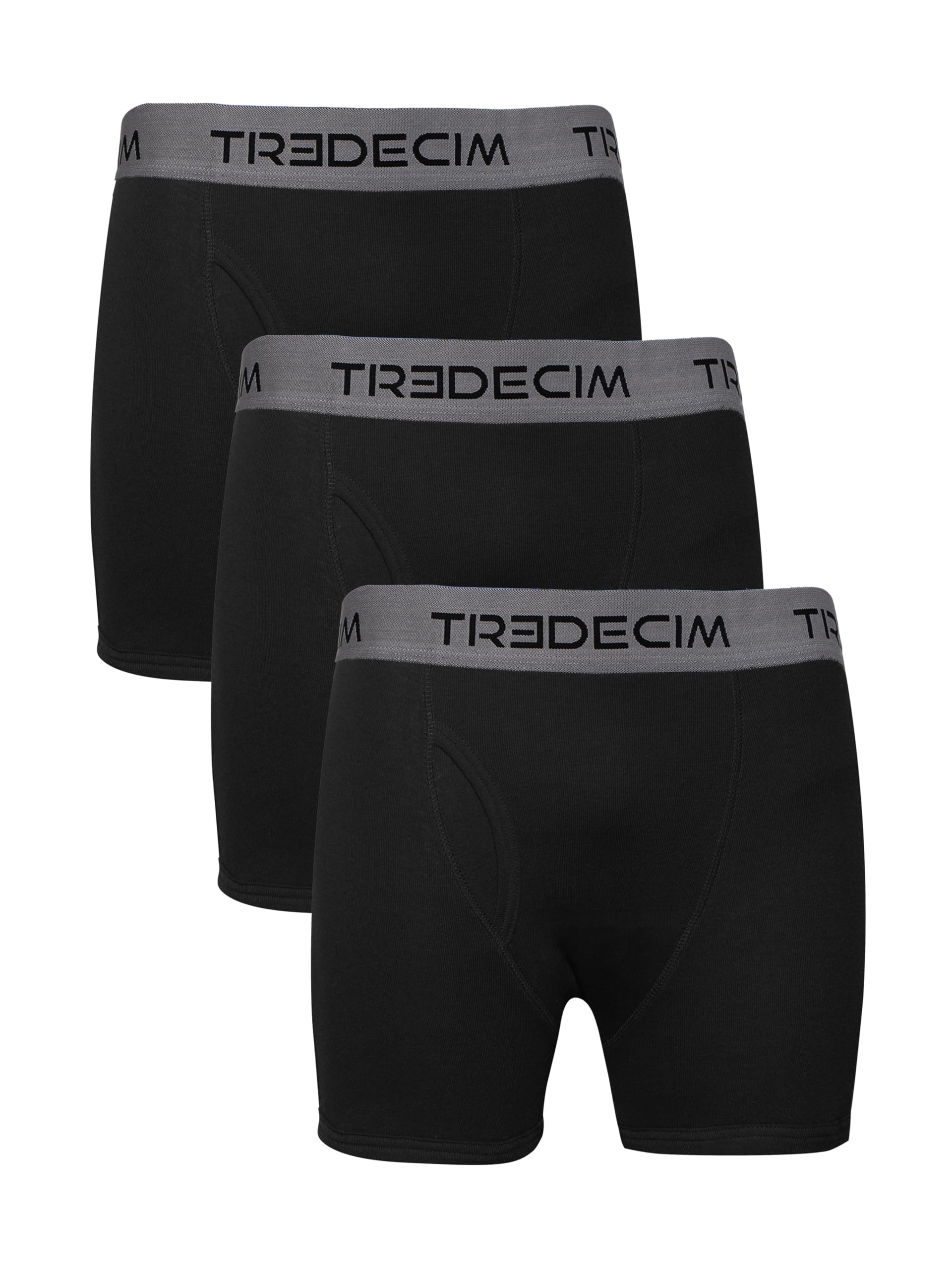 TREDECIM Men's 100% Organic Cotton Rib Boxers Briefs Underwear 3-Pack ...