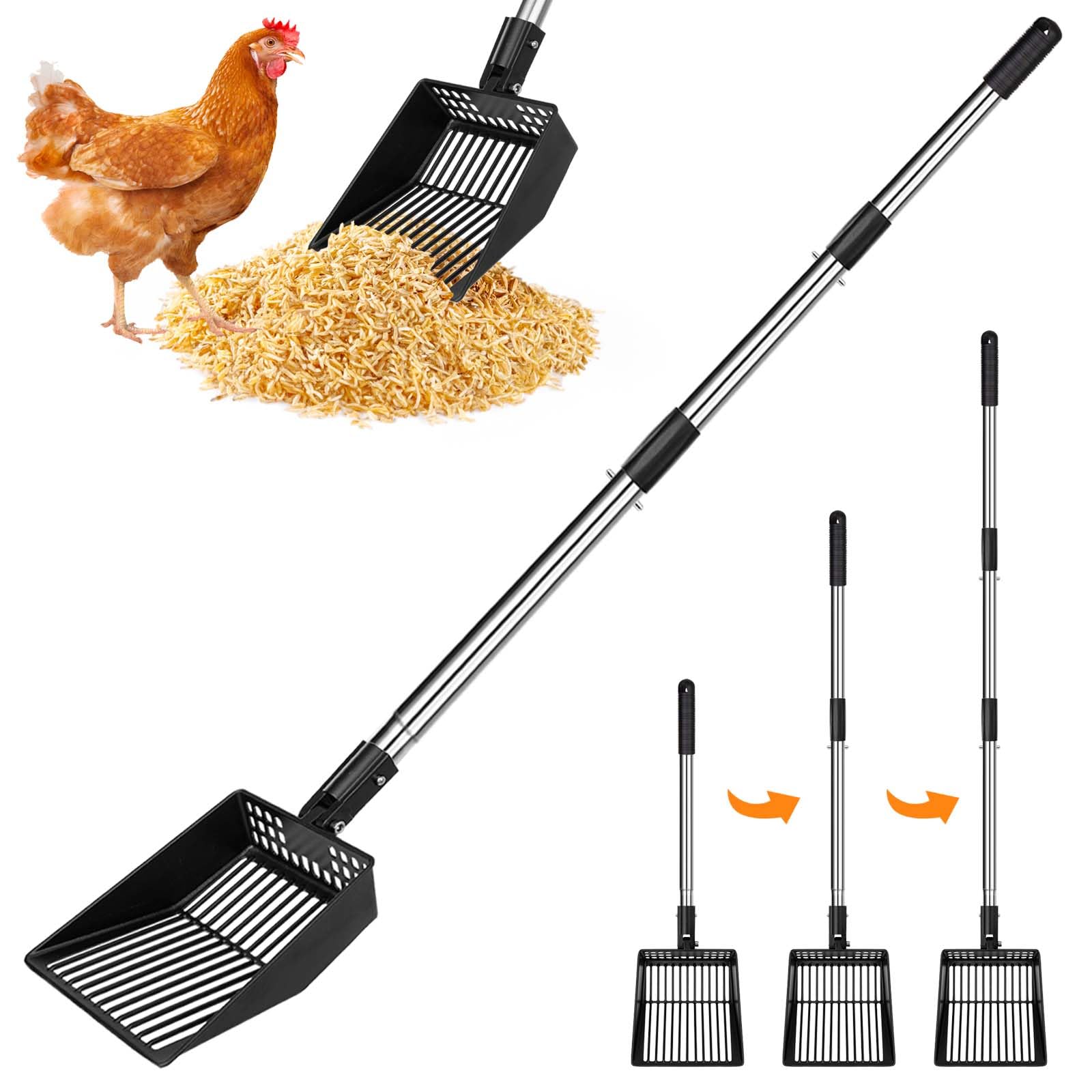 BOMALLY Chicken Coop Accessories ?Metal Chicken Poop Scooper ? 21 to 41 ...