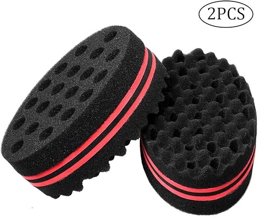 nuosen 2 pcs Hair Sponge Brush, Twists Dread Afro Coils Hair Curl Brush ...