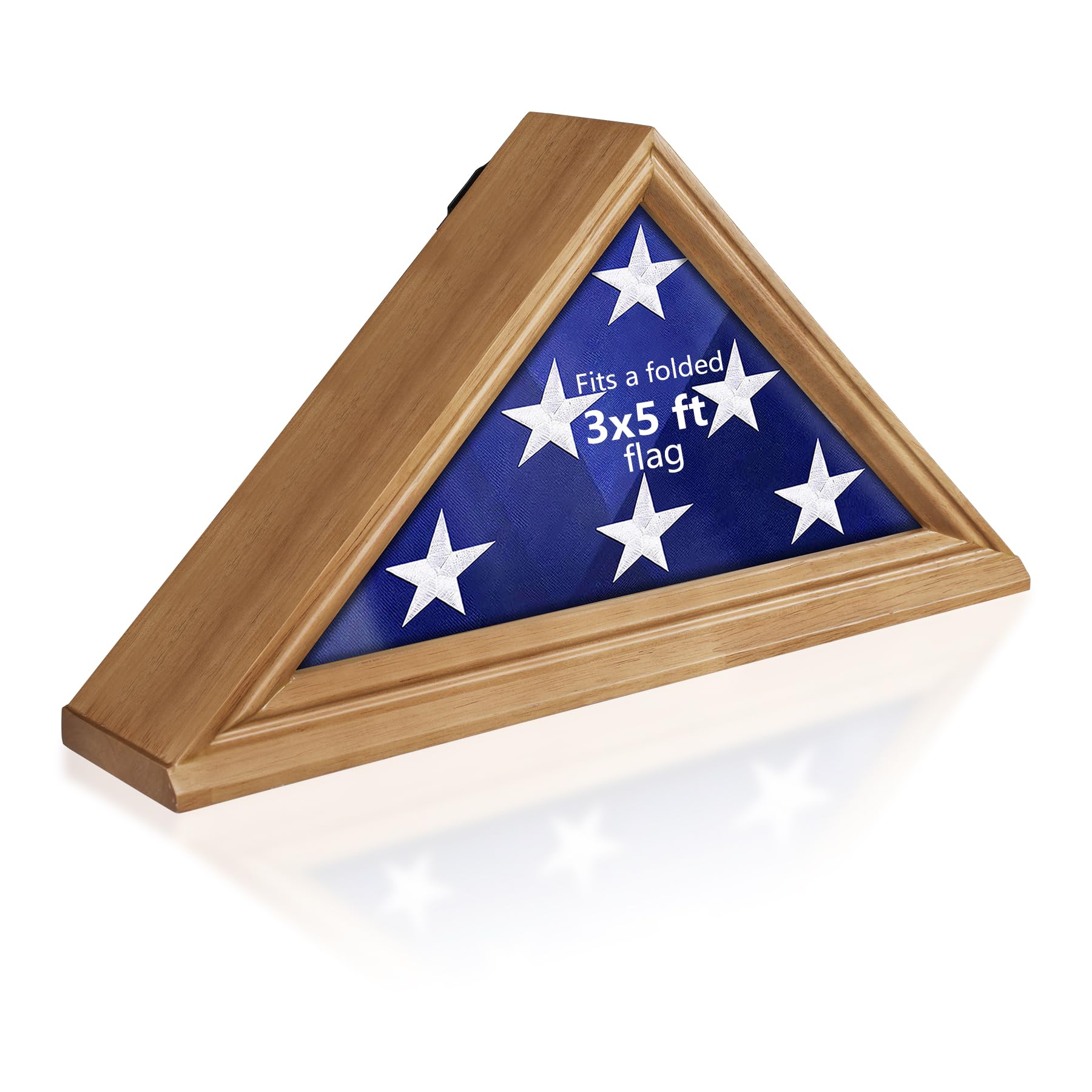 Flag Display Case for 3' x 5' Folded Flag Solid Wood Flag Display Box ...