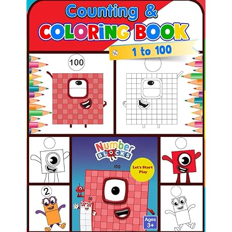 Mua Number 1 to 100 Blocks Counting & Coloring Book: Count & coloring 1 ...