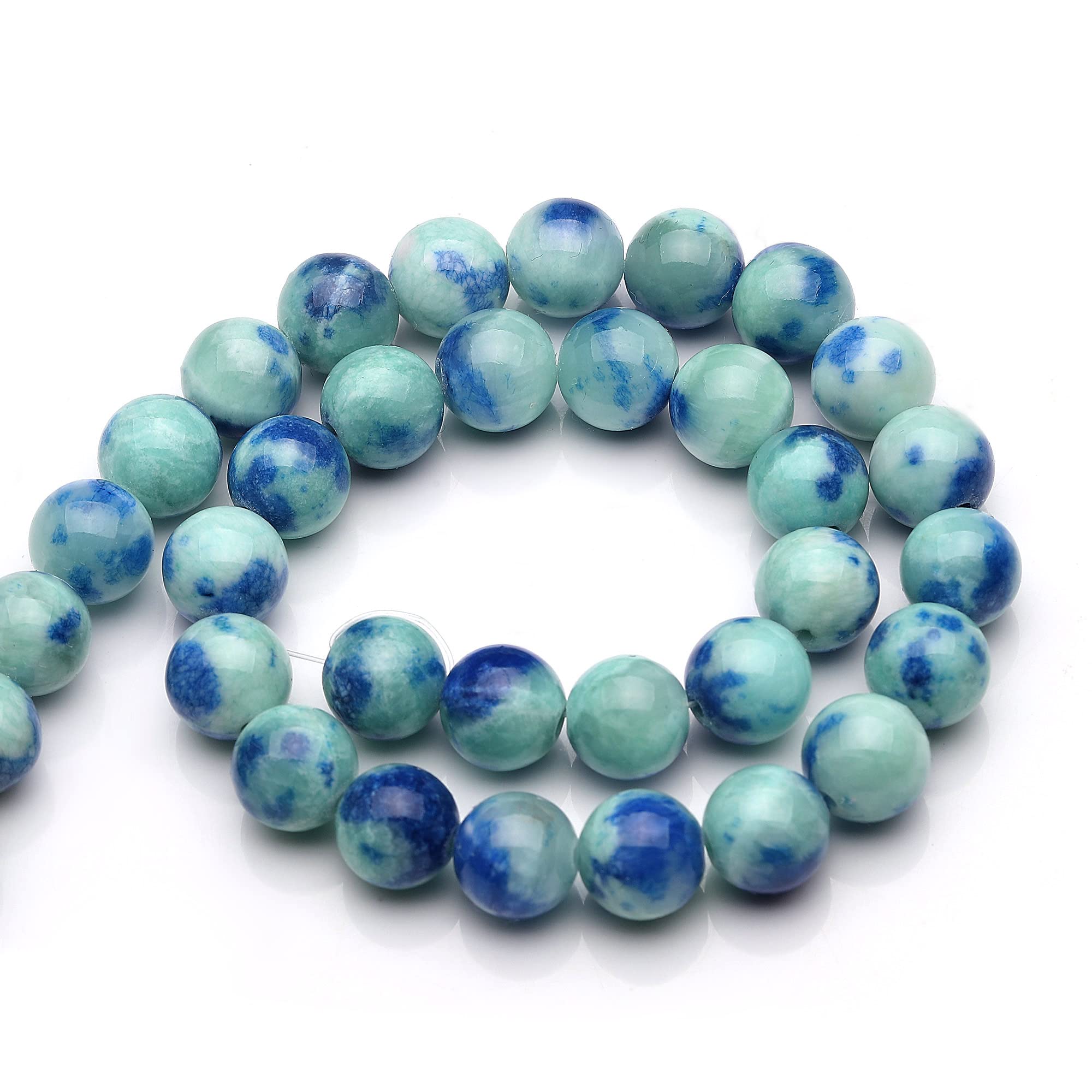 Mua Youngbling Natural Jade Beads for Jewelry Making,8mm Blue Point ...