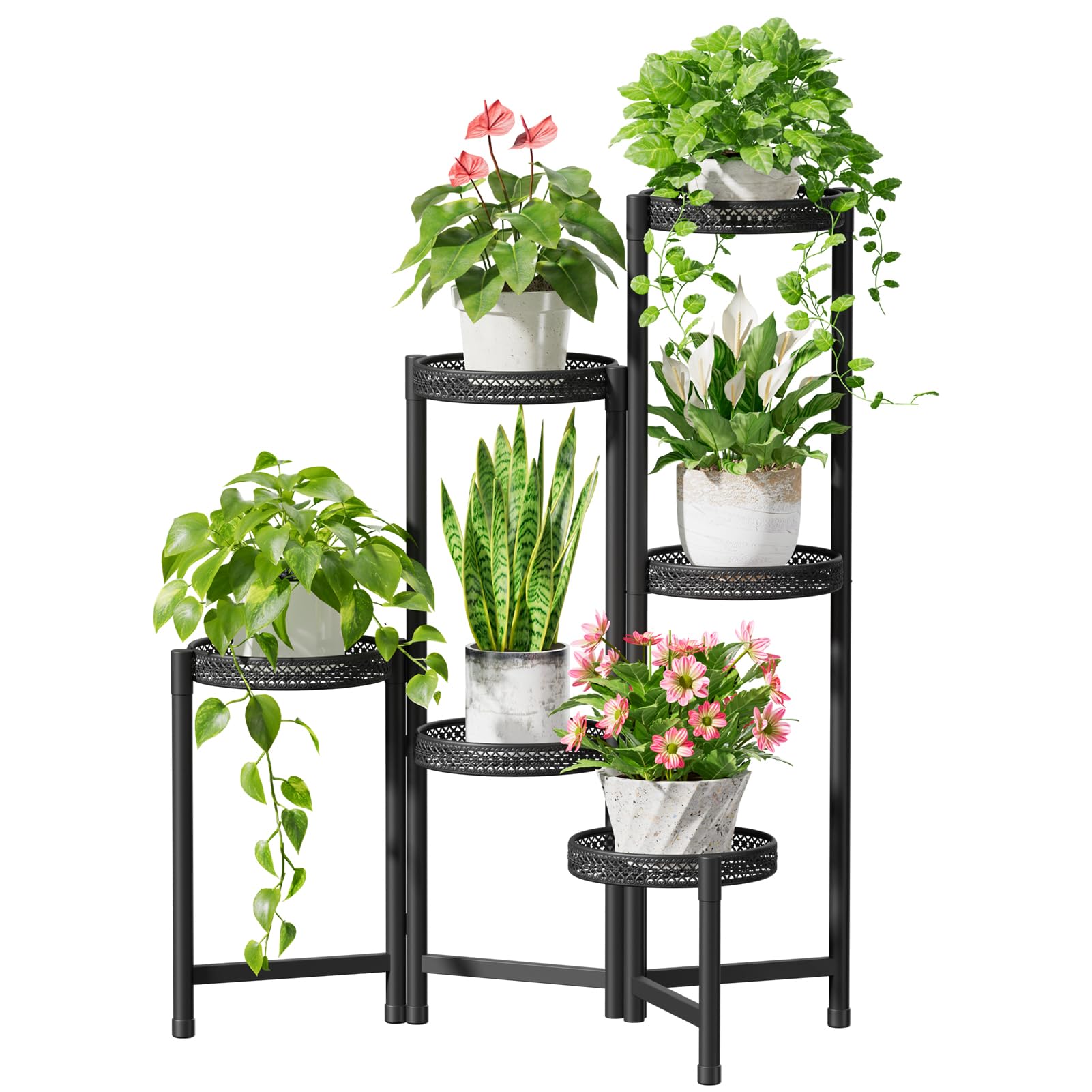 iDavosic.ly 6 Tier Plant Stand for Indoor Outdoor, Folding Tiered ...