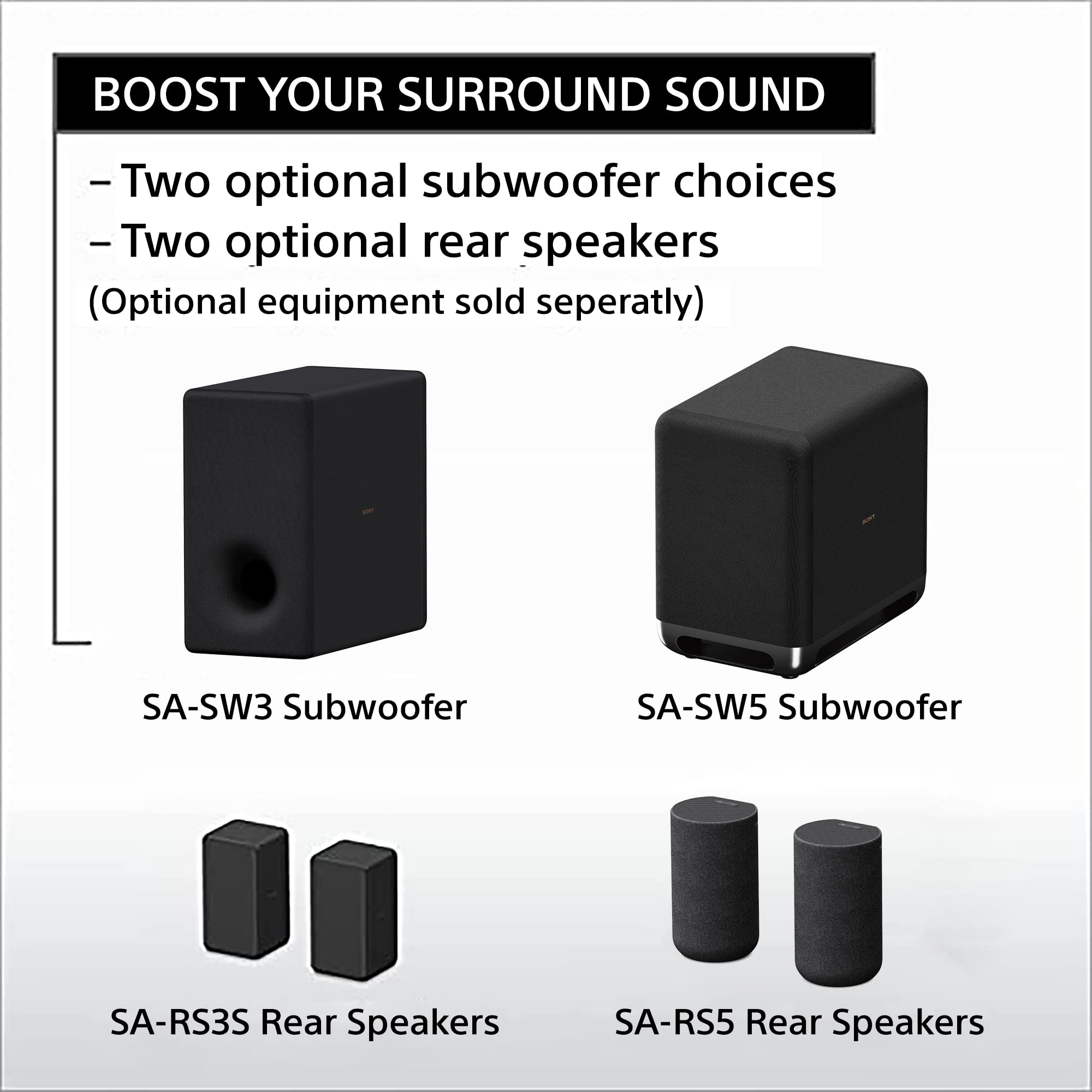 Mua HT-A3000 3.1ch Dolby Atmos Soundbar SA-SW5 300W Wireless Subwoofer & Sony SA-RS5 Wireless ...