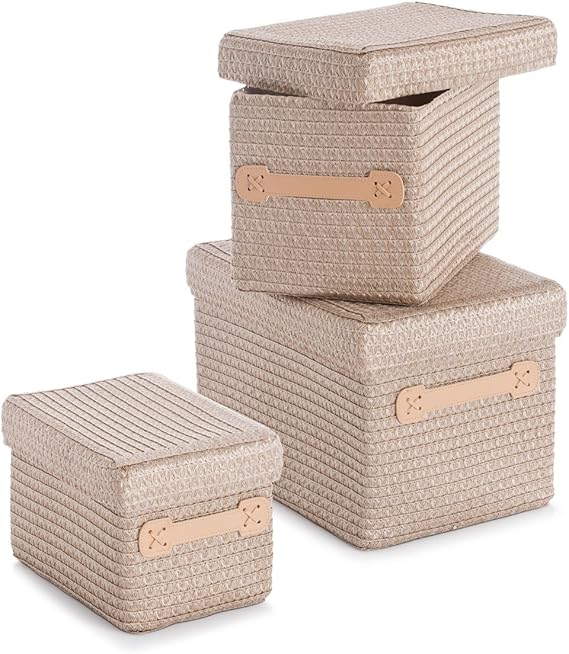 Zeller 14092 Korb-Set mit Deckel, 3-teilig, 36 x 26 x H 24, 30 x 22 x H ...