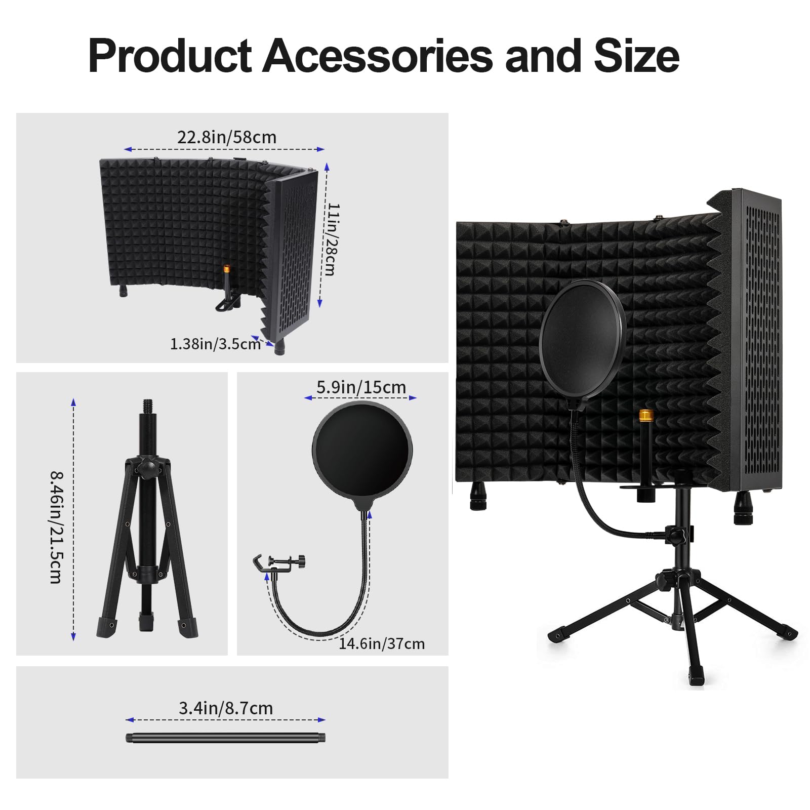 Mua Dmsky Recording Microphone Isolation Shield with Pop Filter ...