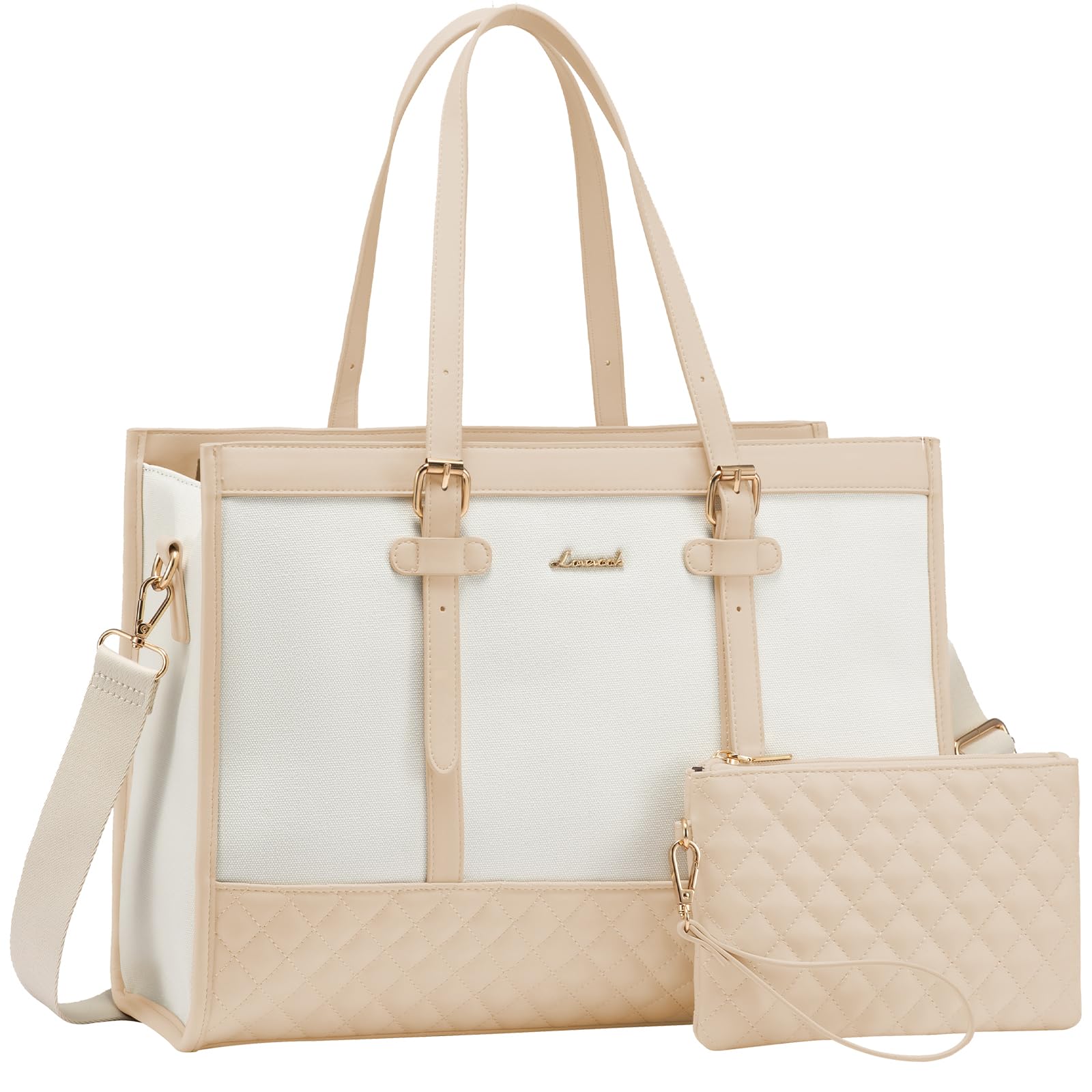 LOVEVOOK Laptop Tote for Women - 15.6 inch Canvas Laptop Bag, Large ...