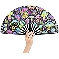 Amazon.com: JYSILIYH Large Folding Hand Rave Fan,Pride Fan,Bamboo and ...