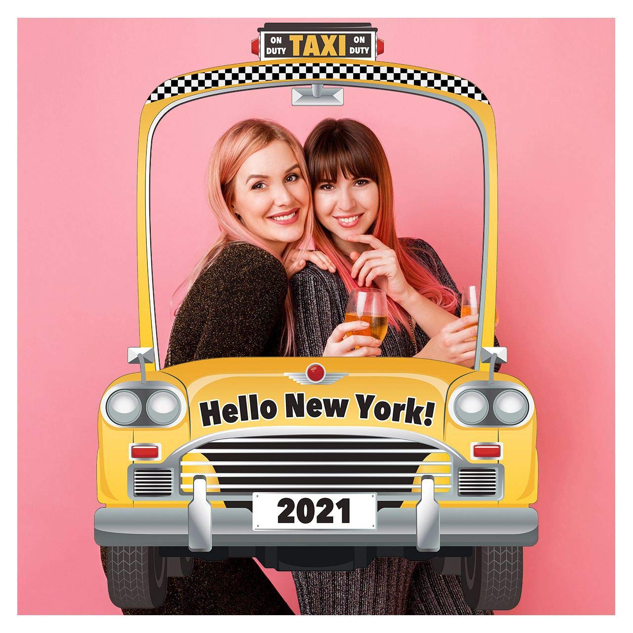 Amazon.com: Taxi Photo Booth Frame, Car Photo Booth Prop, Birthday ...