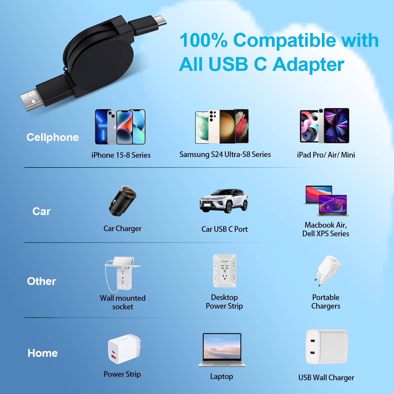 Mua Retractable Car Charger 3.3FT/2Pack for Motorola razr+ 2024/razr ...