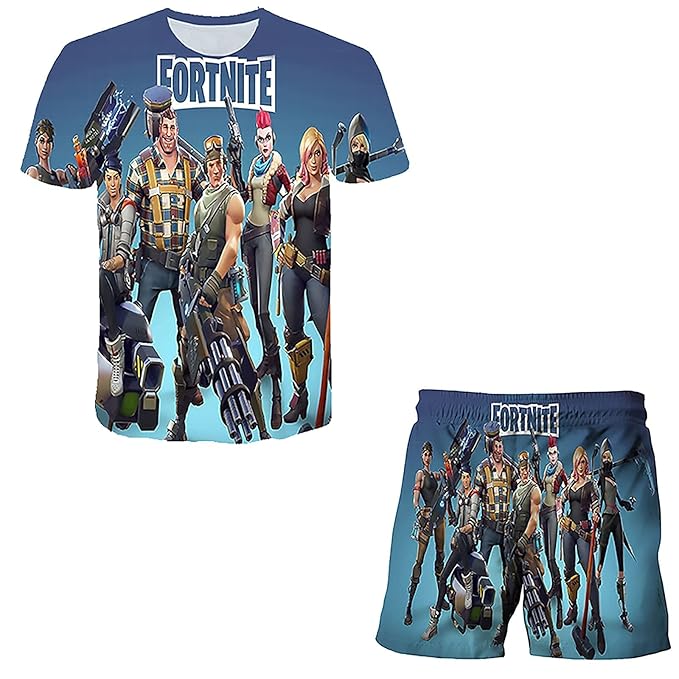 Buy Youth Fortnite Fashion T-Shirt and Shorts Sets 2 Piece Outfit ...