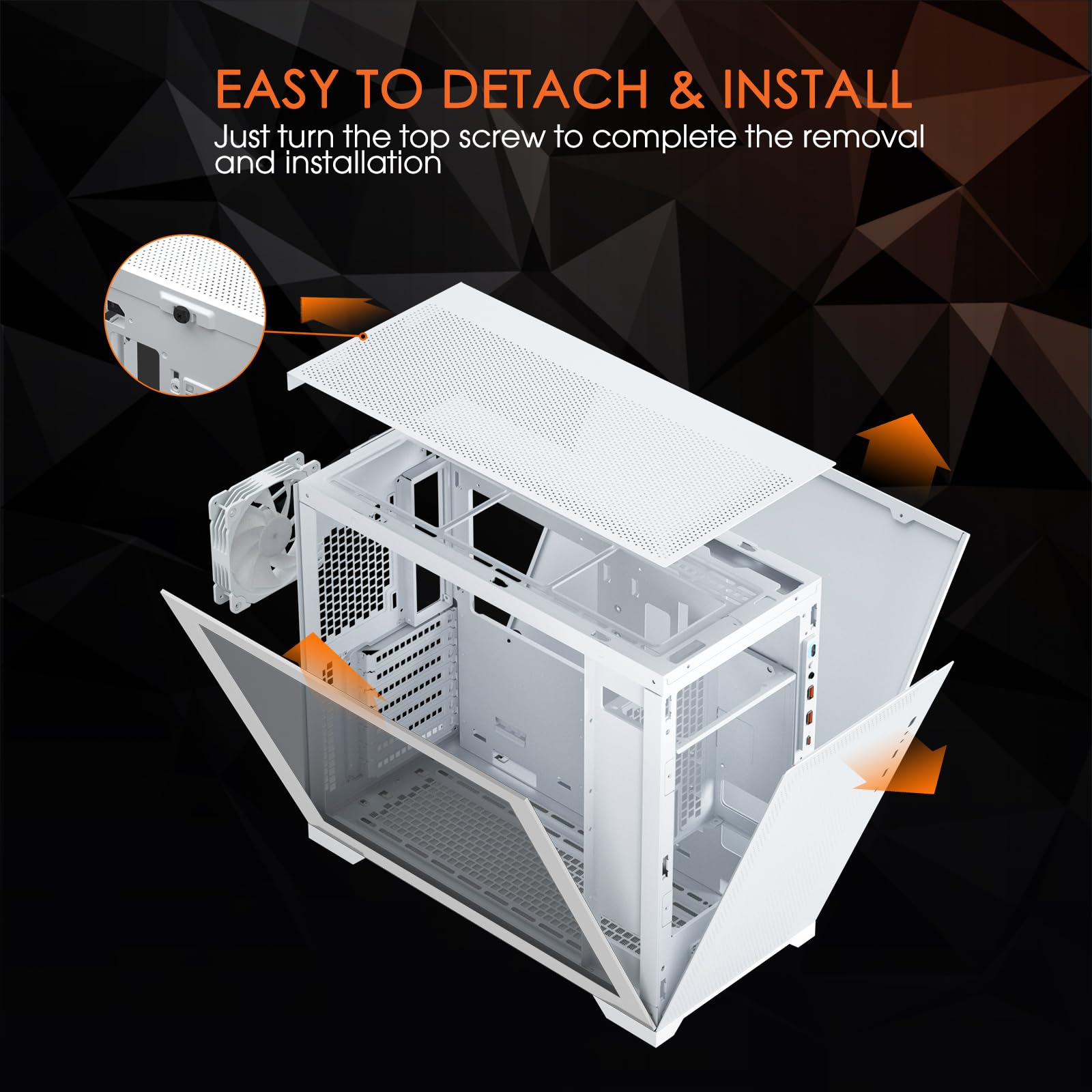 Mua Vetroo AL-MESH-7C White Compact ATX PC Case, Front Power Supply ...