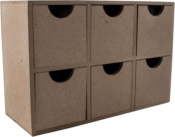 MDF Wood Small Desktop 6 Drawer Storage Box | 21 x 8 x 14.2 cm ...