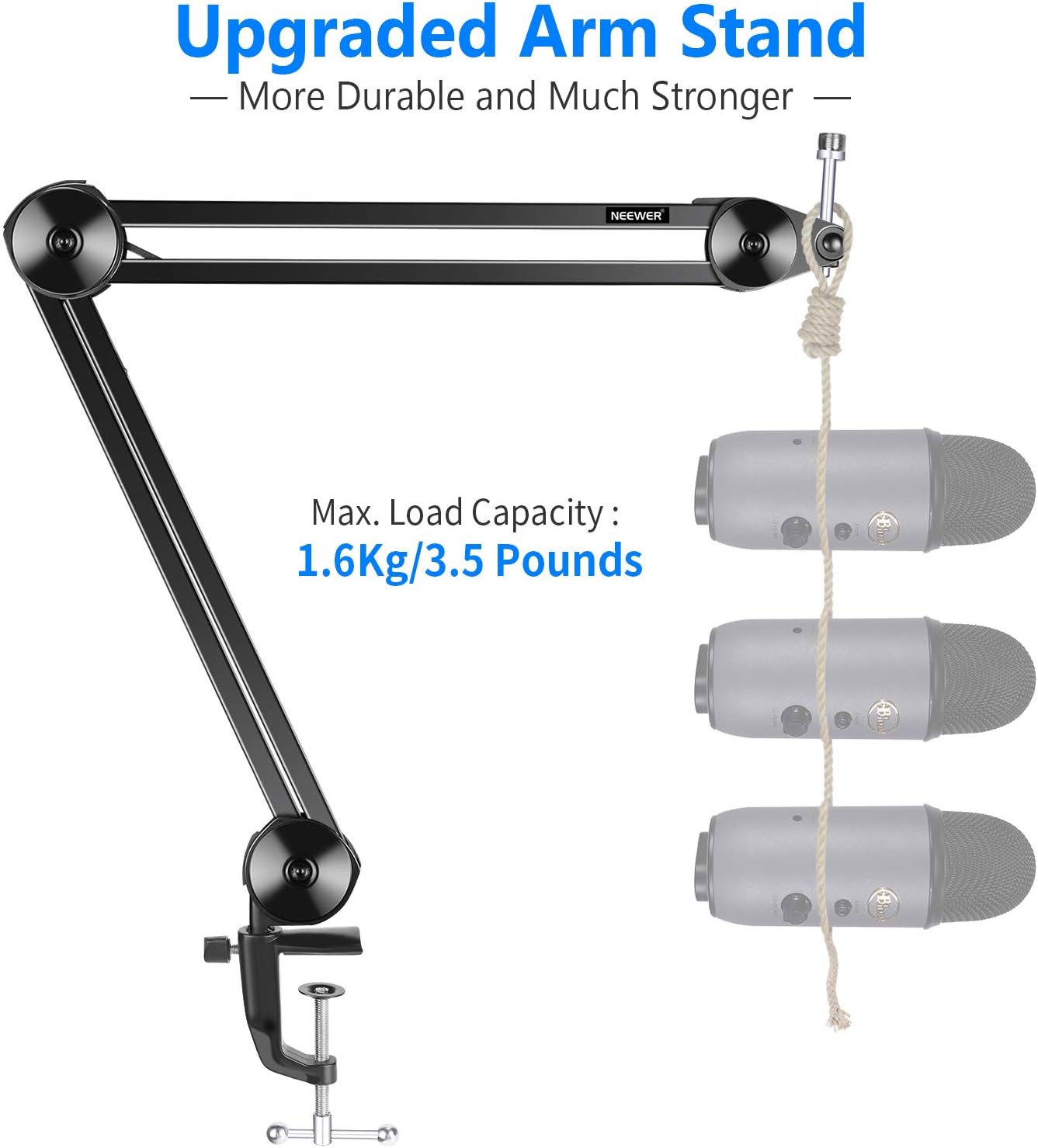 Neewer Microphone Arm Stand with Cable Ties, Suspension Boom Scissor ...