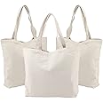 Amazon.com: Segarty Canvas Tote Bags, 3PCS 16.5x13in Large Heavy Duty Blank Canvas Bag to ...