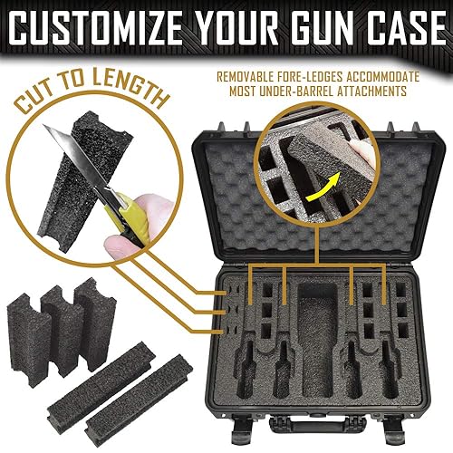 Laser Cut Waterproof 4 Pistol / 12 Magazine Gun Case With Custom Foam ...