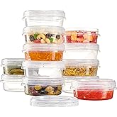 Amazon.com: PLASTICPRO 12 Pack Twist Cap Food Storage Containers with Red Screw on Lid- 8 oz ...