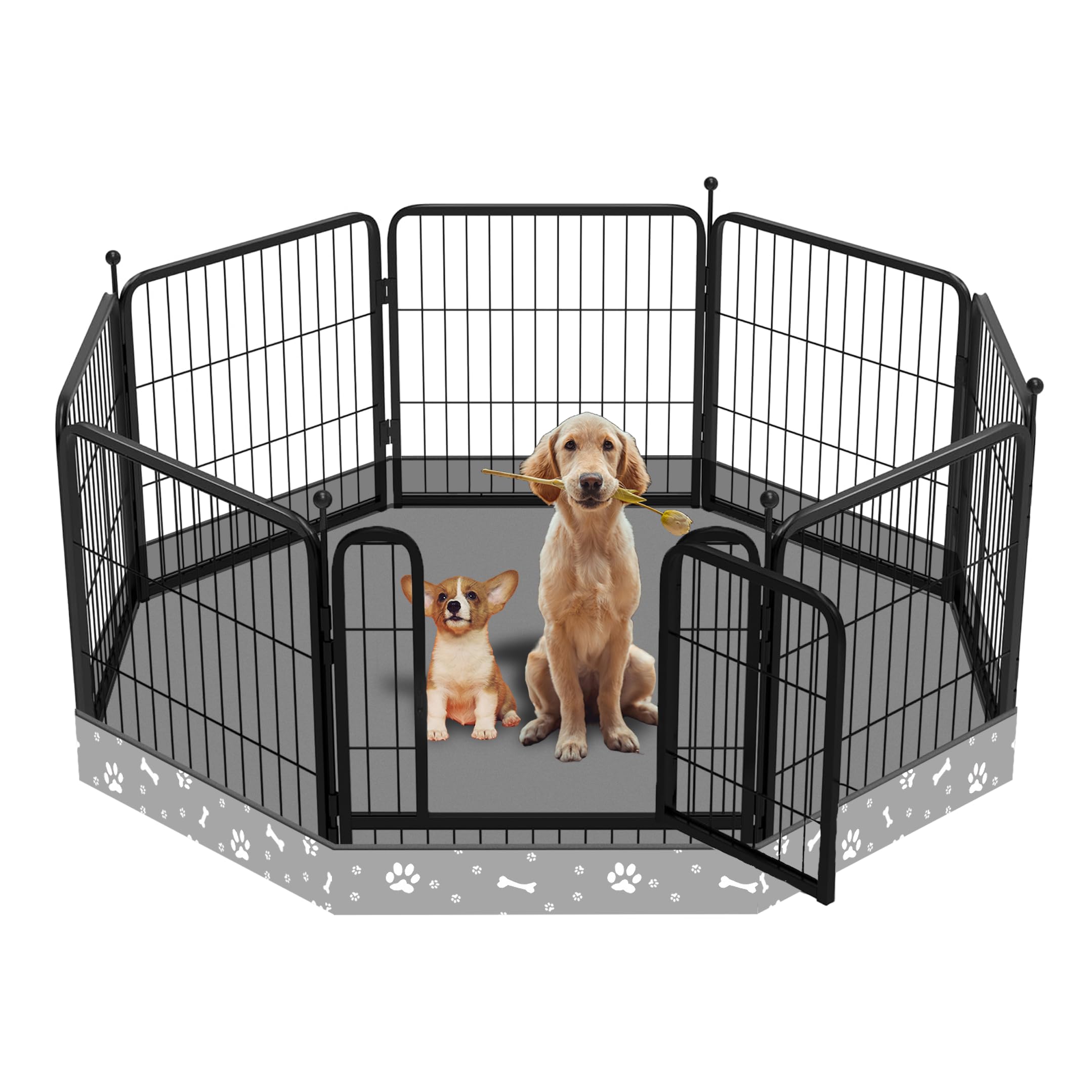 Dog Playpen Bottom Pad Fits for 24 Inch 8 Panels Metal Exercise Pet ...