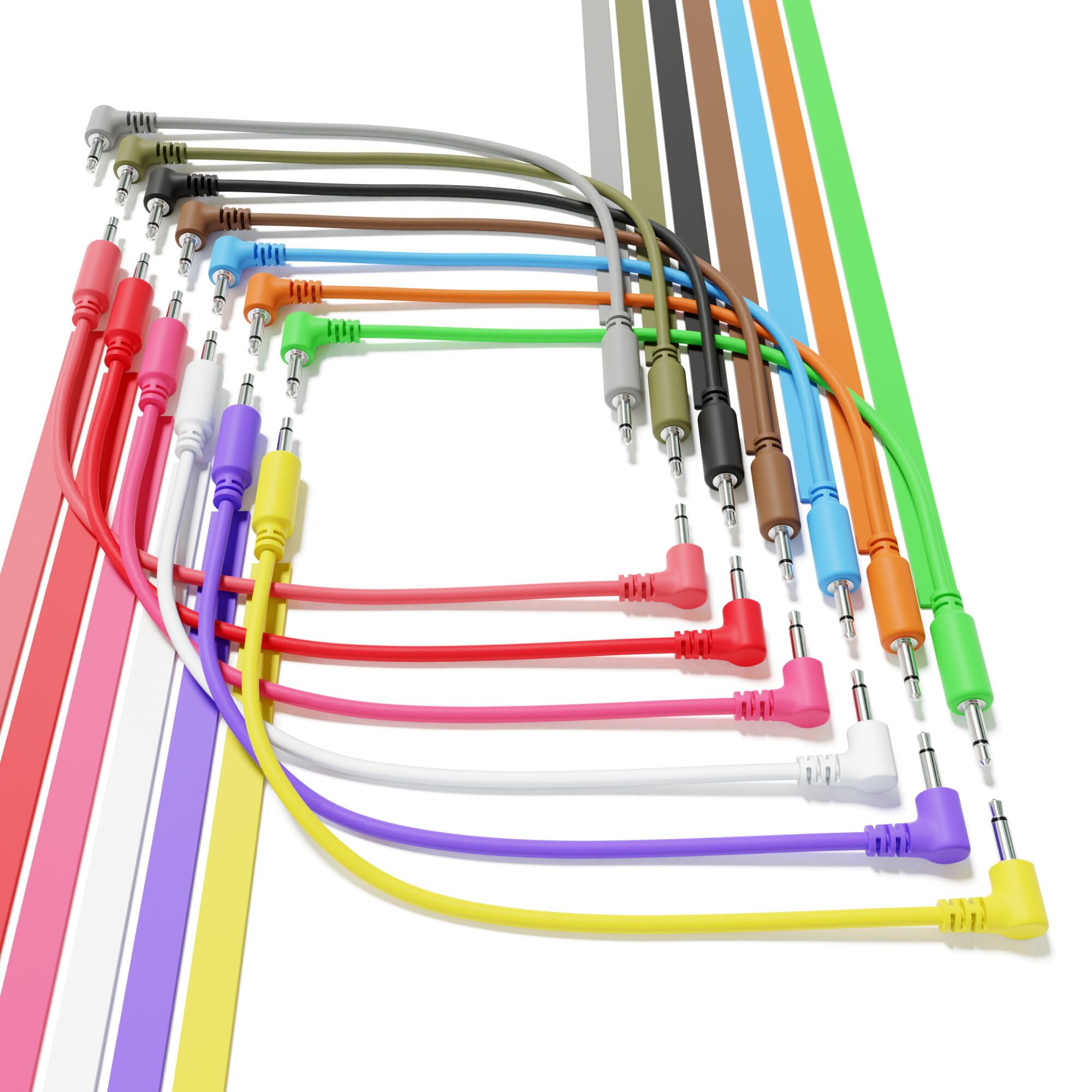 ExcelValley - 5-Pack Hybrid Mono Modular Patch Cables TS 3.5mm 1/8 ...