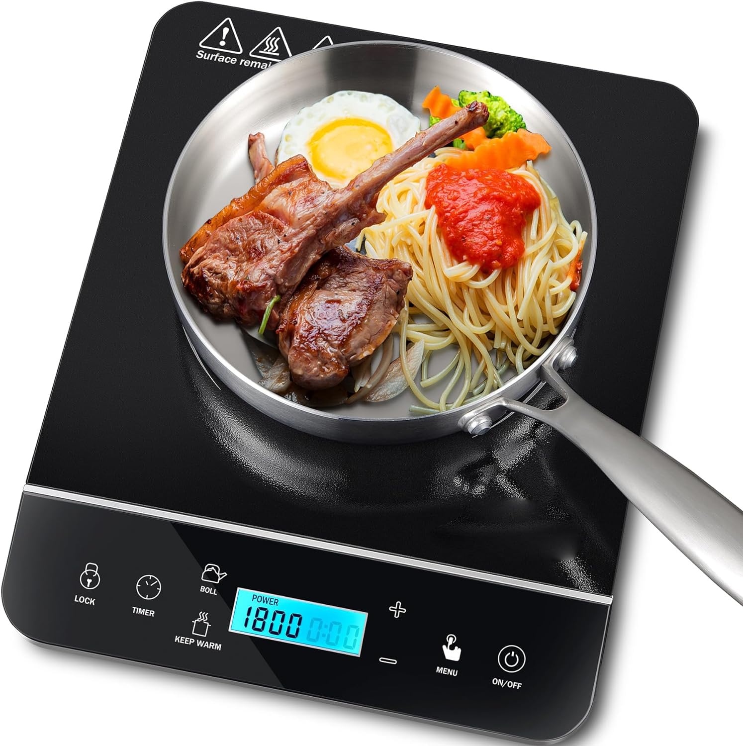 Panana Portable Induction Cooktop Hot Plate Countertop Burner 1800W, 10 ...