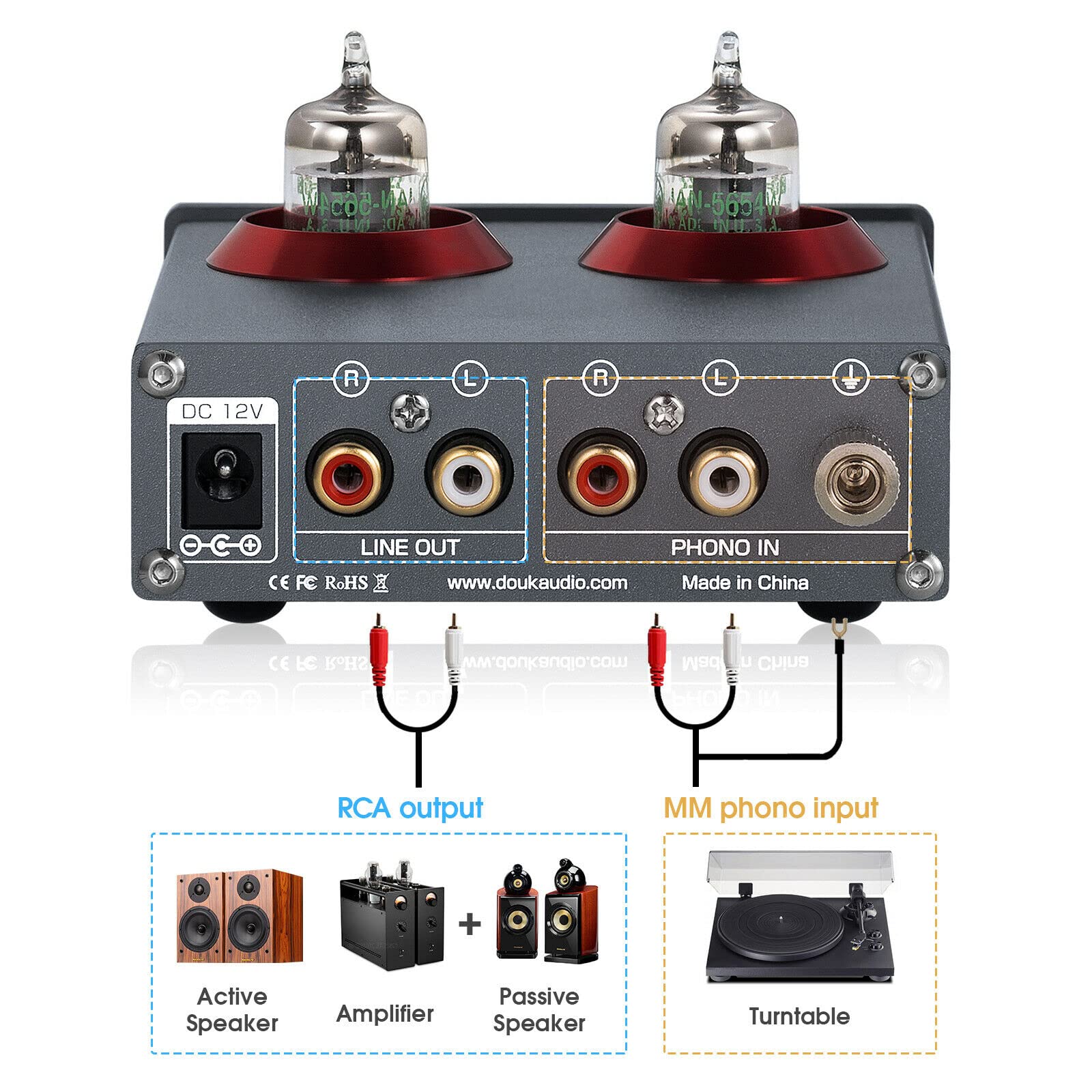 Mua Douk Audio T4 PRO Vacuum Tube Phono Preamp, MM Turntable ...