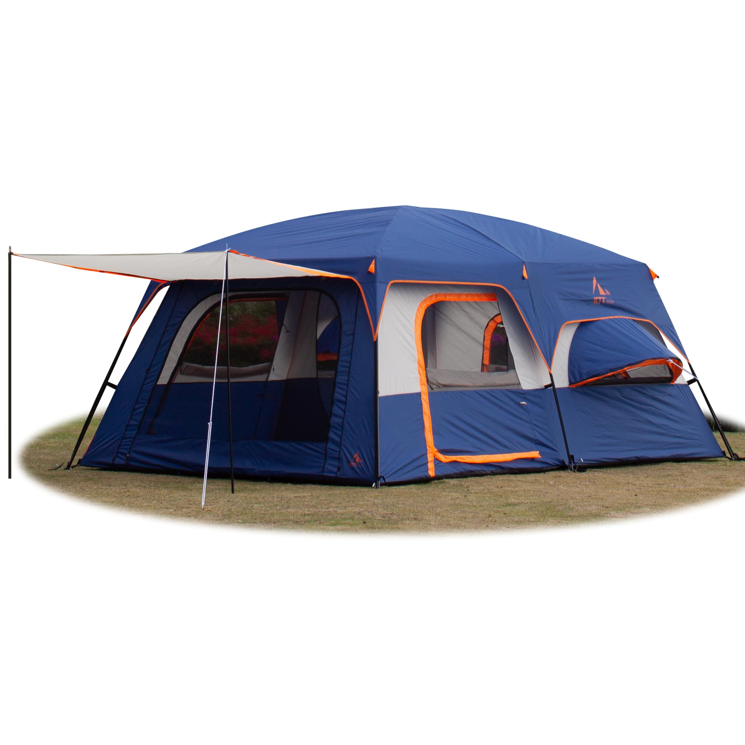 KTT Extra Large Tent 12 Person,Family Cabin Tents,2 Bay-Windows/2 Rooms ...