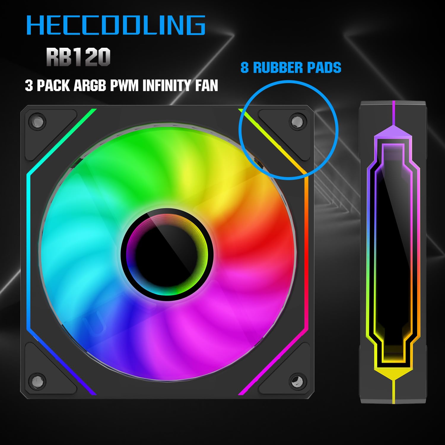 Mua ARGB Fans 120mm PWM Fans 3PACK PC RGB Fans, RB120 PC PWM RGB Fans ...