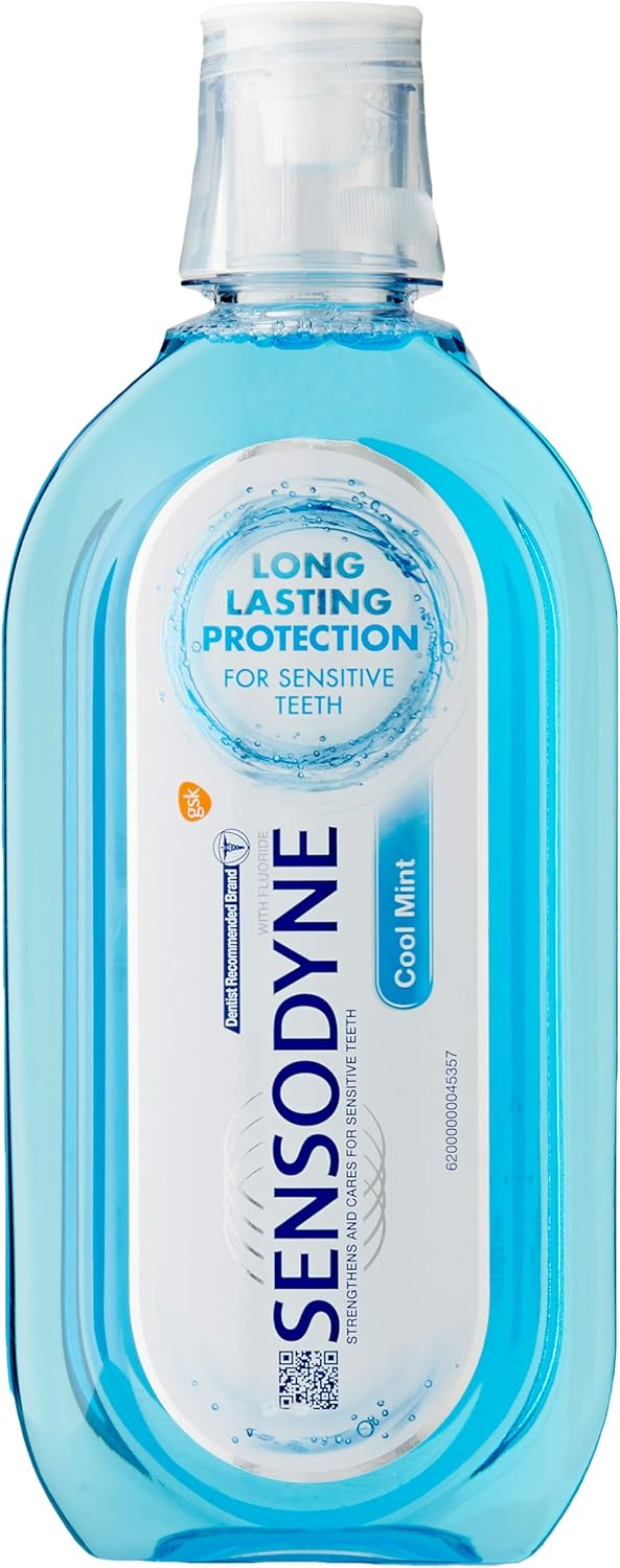 Sensodyne Mouthwash for Sensitive Teeth, Alcohol Free Mouth Wash, Cool ...