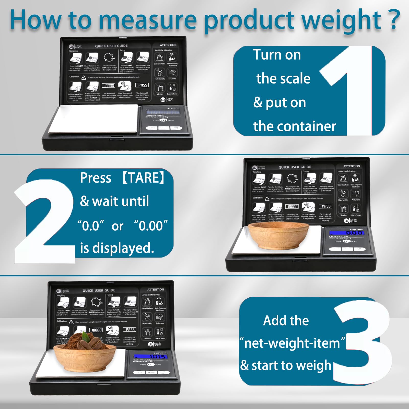 Weigh Gram 200g Digital Pocket Gram Scale 0.01g Accuracy, 200g X 0.01g ...