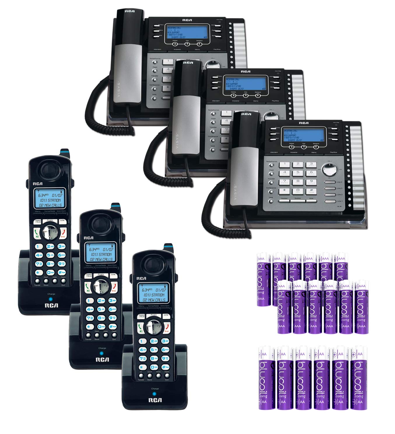 Amazon.com : RCA 25424RE1 4-Line Expandable Phone System - Office Desk ...