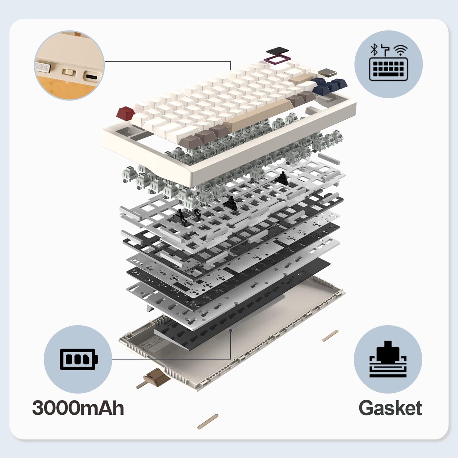 Mua EPOMAKER TH80 PRO V2 Wireless Gaming Keyboard with Screen, BT5.0/2 ...