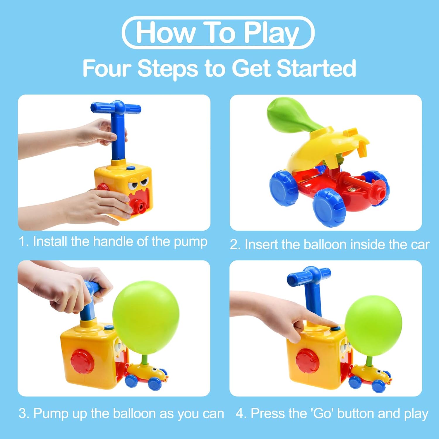 BAKAM Balloon Launcher Car Toy Set for Kids, Balloon Blaster Car Toy ...