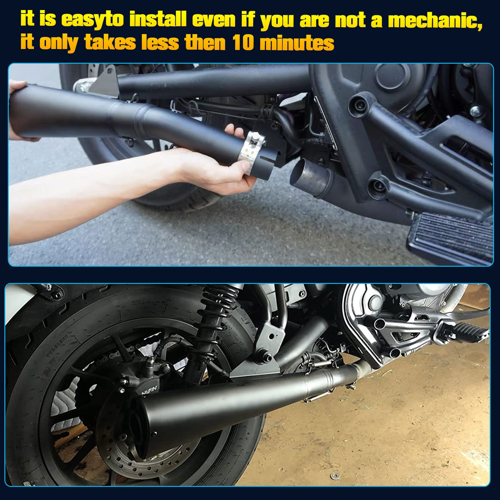 Mua Midimttop Motorcycle Stainless Steel Full Complete System Exhaust ...