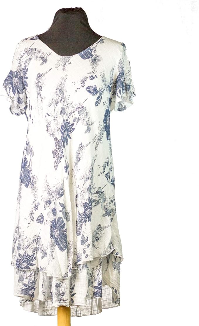 Nina Murati 'Scarlett' Printed Cotton Floaty Casual Dress (Large ...