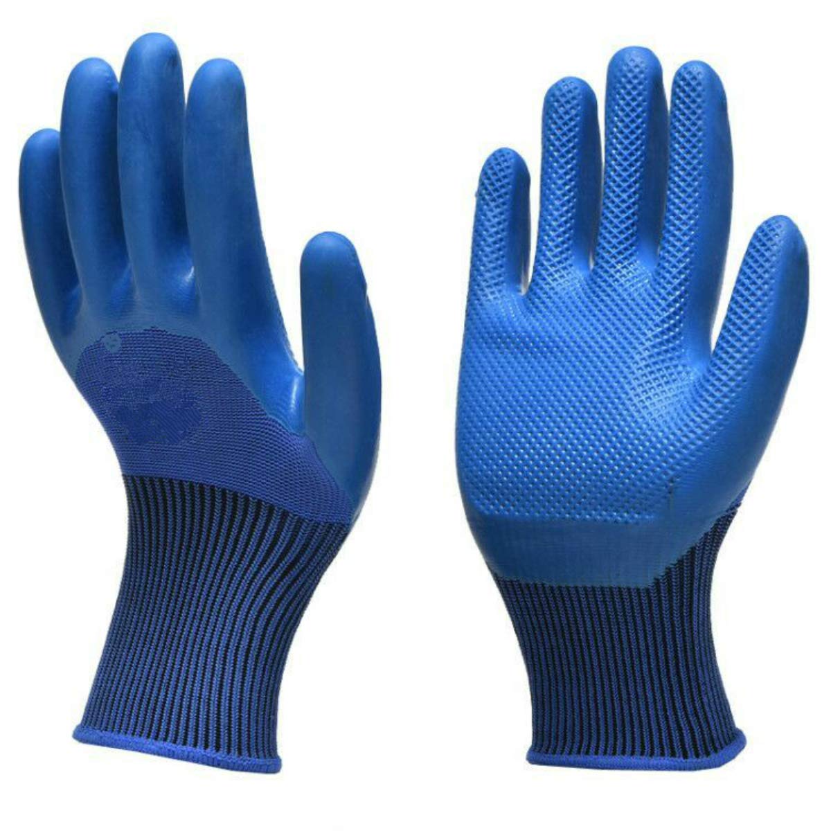 2 Pairs Rubber Coated Work Gloves and Gardening Gloves Builder Gloves ...