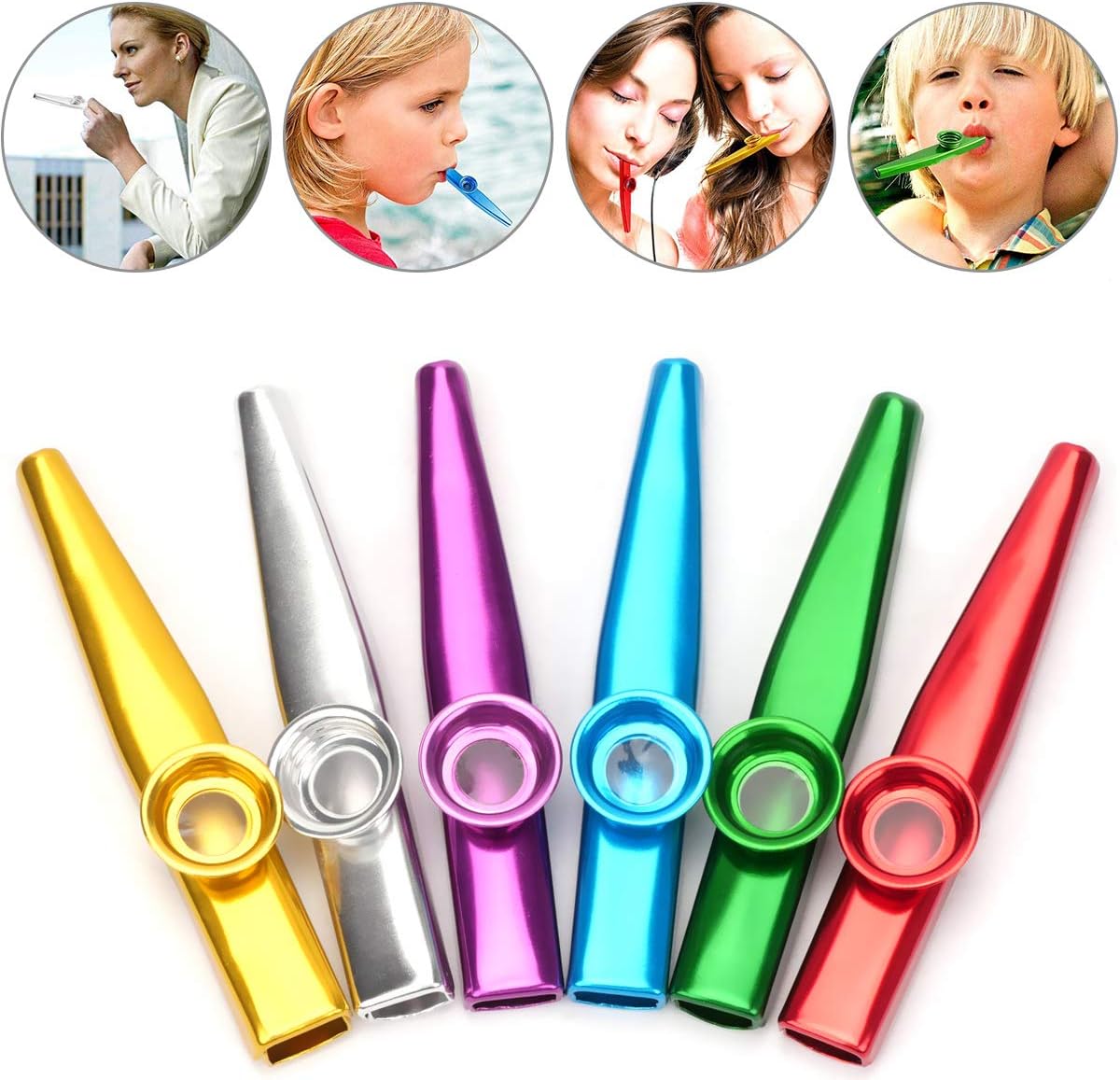 6 Different Colors Kazoo Musical Instruments Aluminum Alloy Kazoo Sets ...