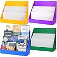 Amazon.com : 4 Pcs Classroom Cardboard Book Display Stand 3 Tiered Book ...
