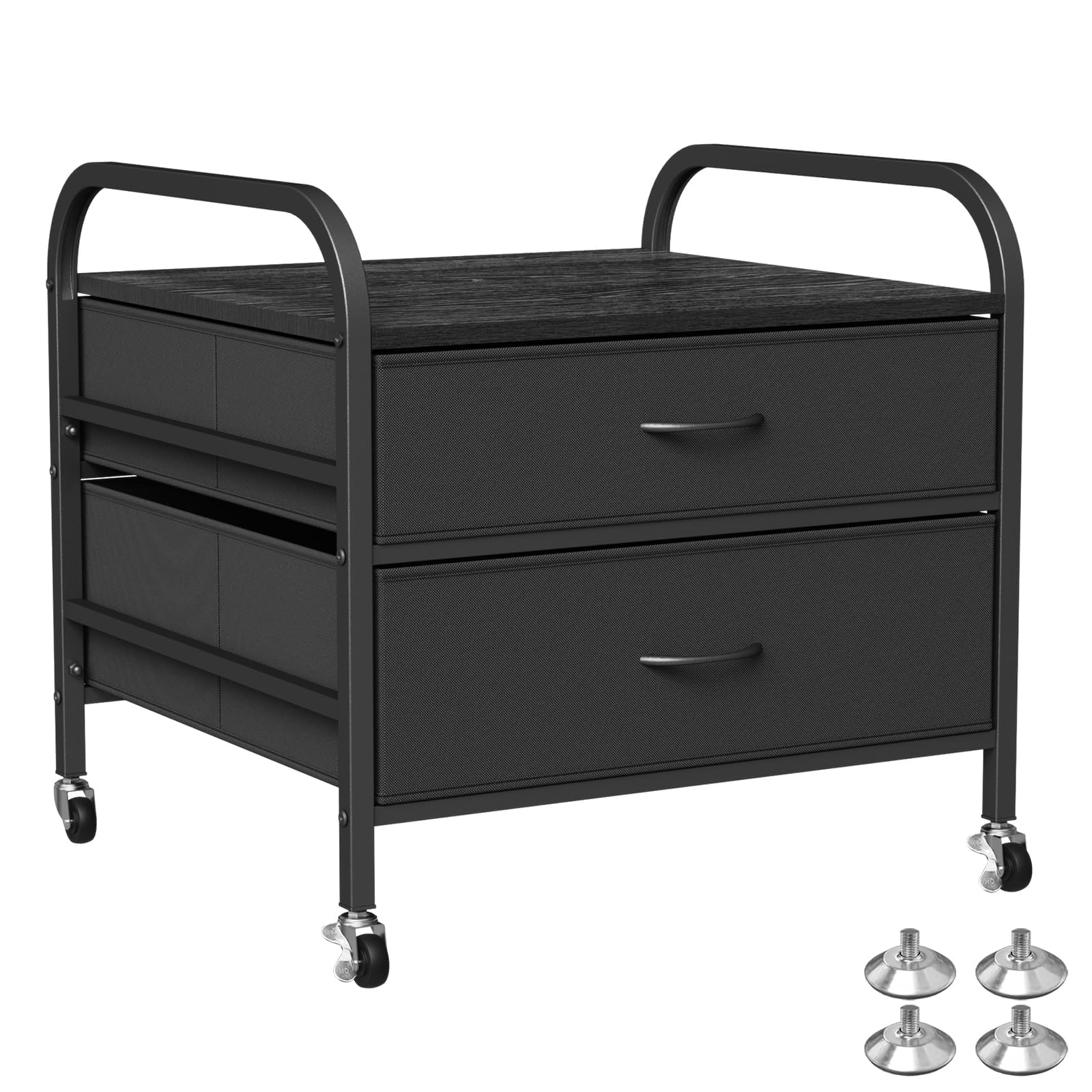 KirKical 22 Inch Mini Fridge Stand with Storage, 2 Drawer Rolling Cart ...