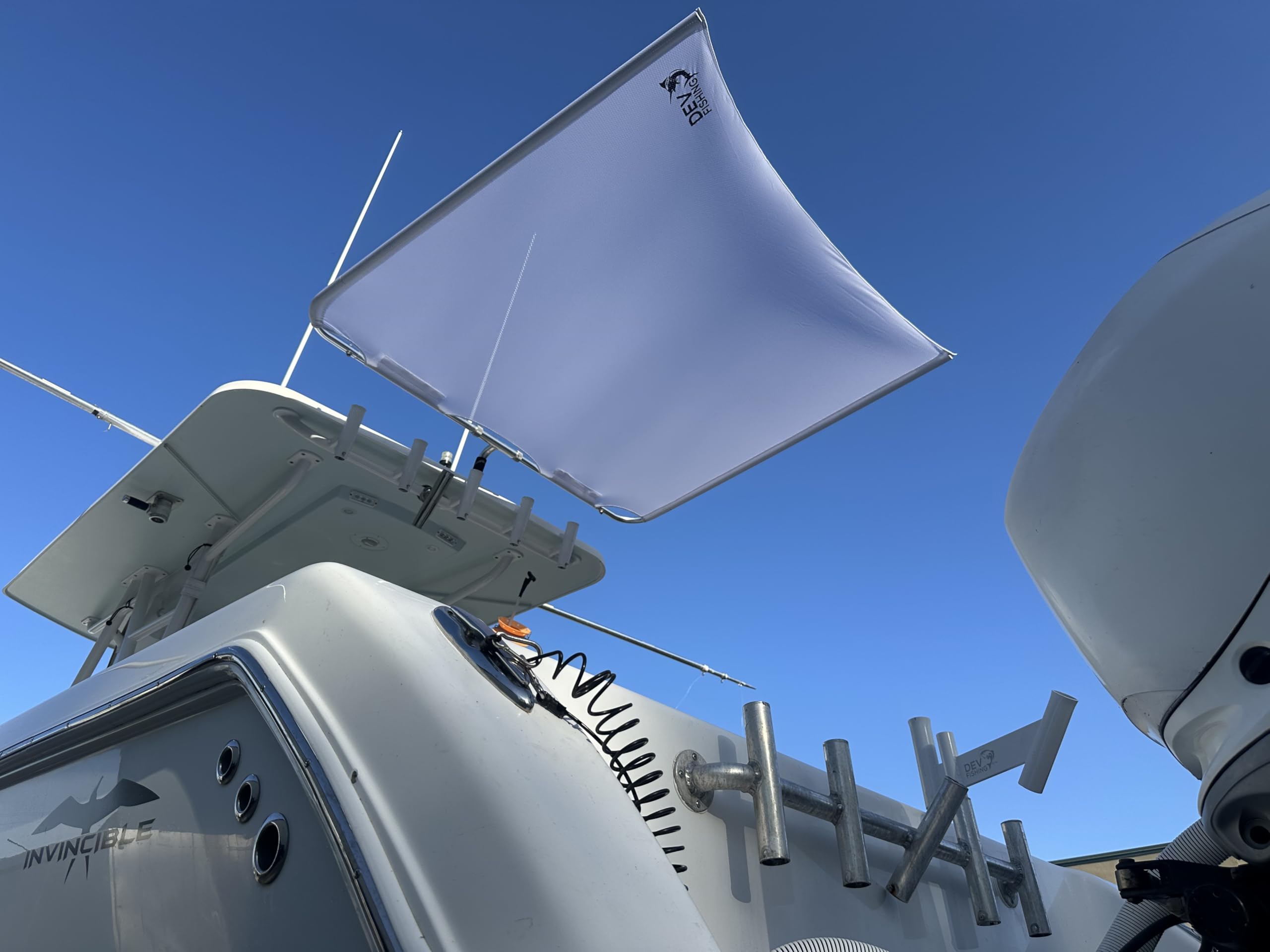 Dev Fishing 6.5 x5.5 White SS100 Single Rod Holder Stern Boat Center ...