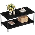 Amazon.com: SAYGOER Black Coffee Table for Living Room Modern Rectangle ...