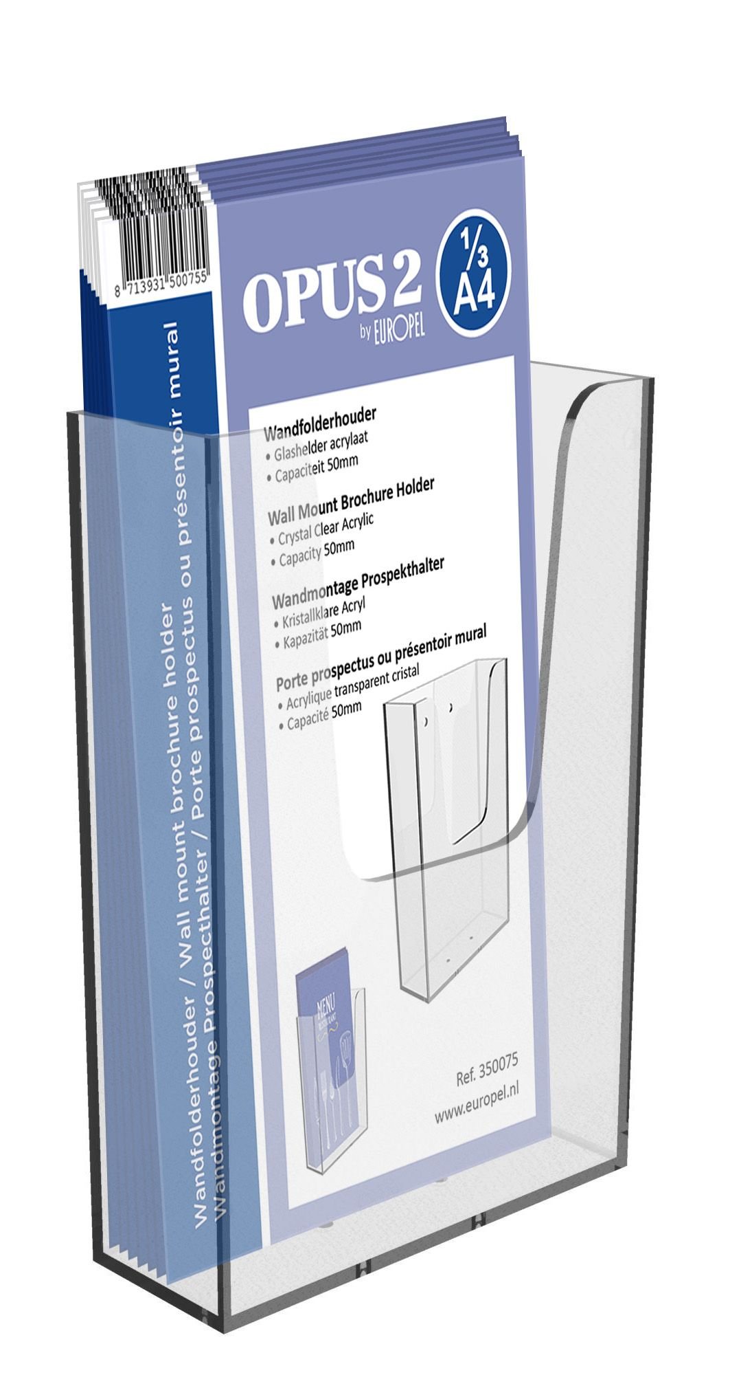 Buy Wall ed Brochure Holder | For 1/3 A4 Size | Clear Acrylic ...