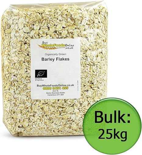 Organic Barley Flakes 25kg Bulk: Amazon.co.uk: Grocery