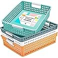 Amazon.com: Cptoion Turn in Trays Classroom,4 Pack Paper Trays for ...