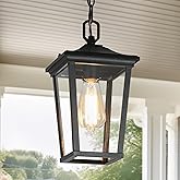 LOG BARN Outdoor Pendant Light Fixture, Farmhouse Exterior Lights, Anti ...