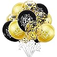 Amazon.com: SHUNTAI 54th Birthday Balloons Gold and Black 54 Birthday ...