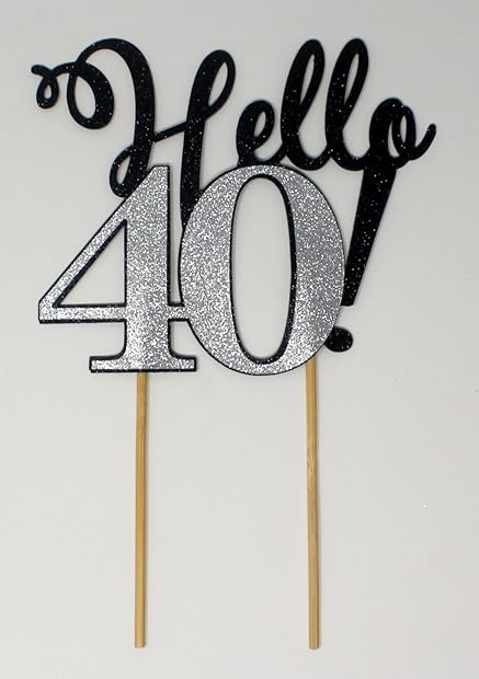 All About Details Hello 40! Cake Topper (Black & Silver) Review