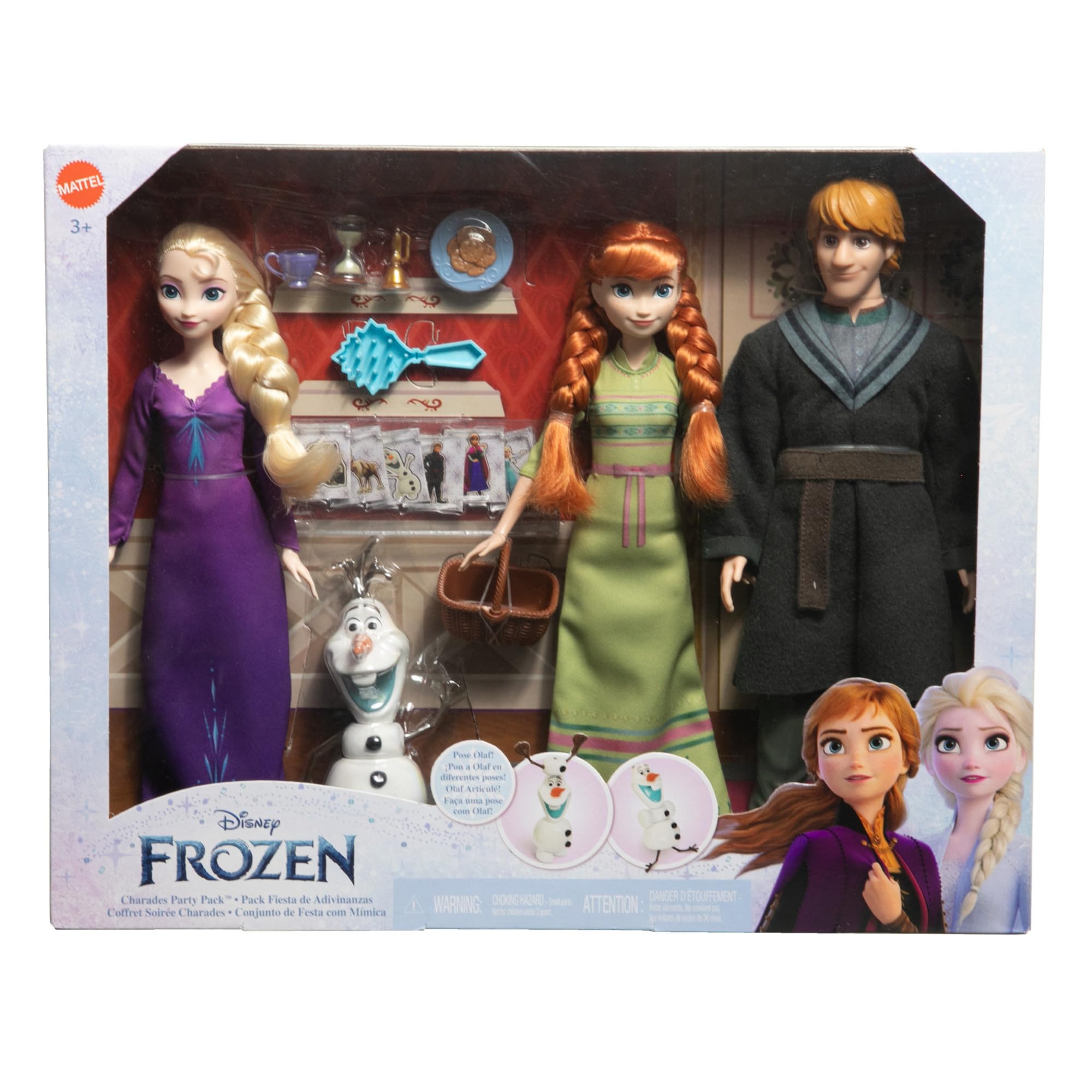 Mua Mattel Disney Frozen 3-Doll Charades Set with Fashion Dolls Anna ...