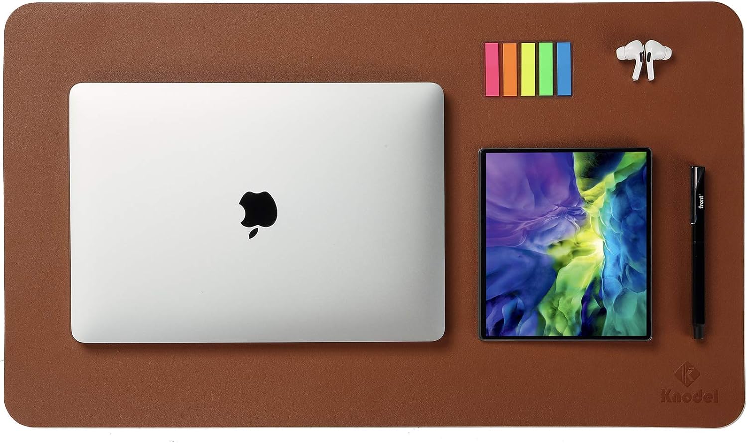 Knodel Desk Pad, Office Desk Mat, 35cm x 60cm PU Leather Desk Blotter ...