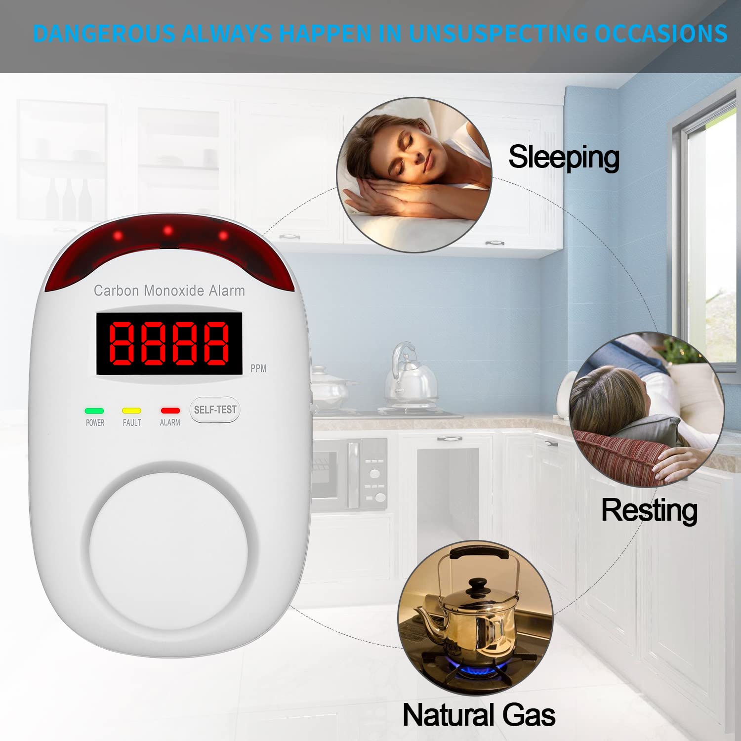 Mua 2 Pack Plug in Type Carbon Monoxide Detectors Alarm, Vzmcov CO ...